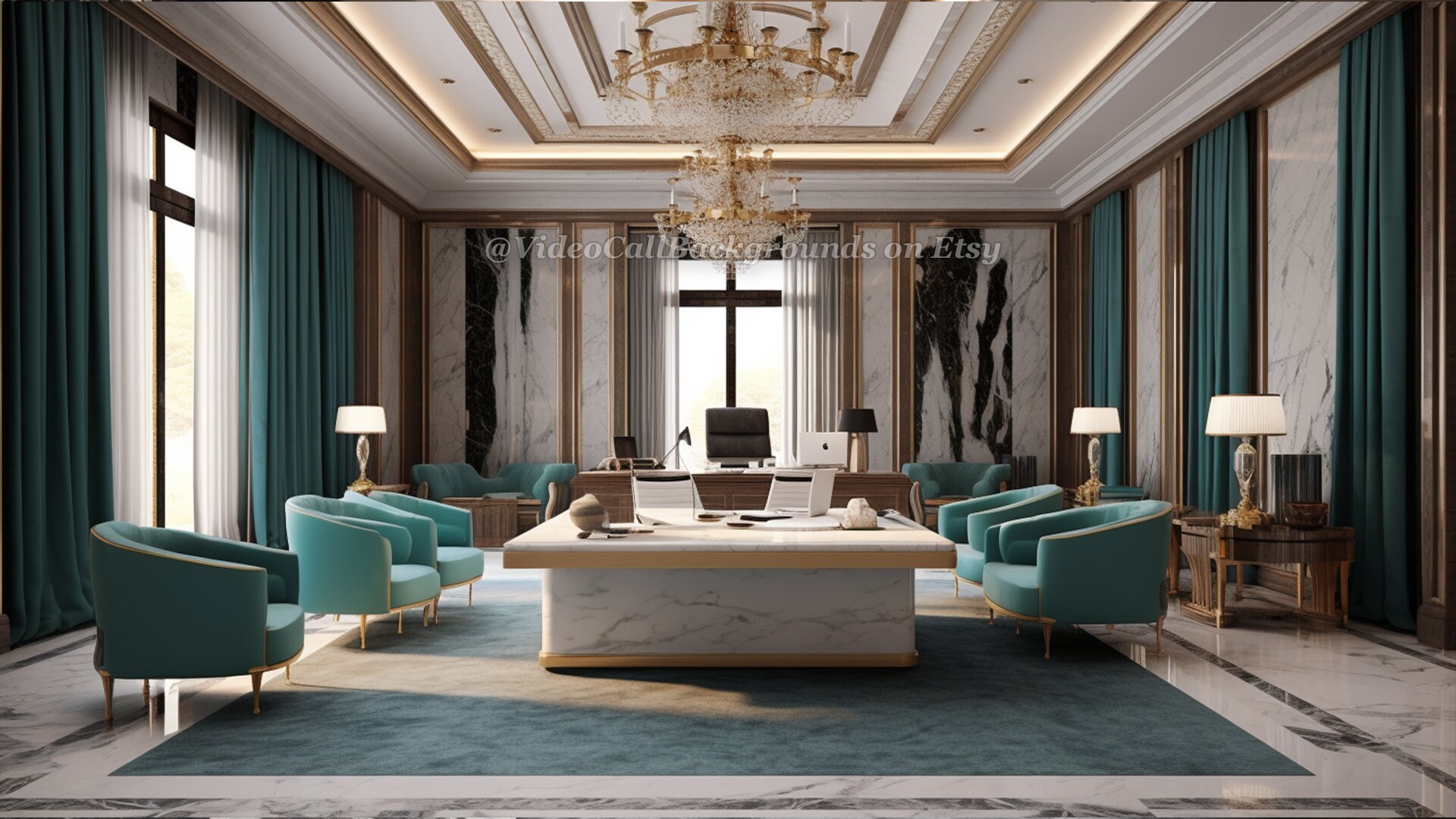 Virtual Video Call Background | Professional Marble Offices | Image for ...