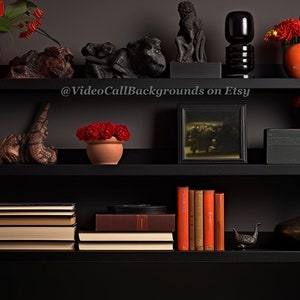 Virtual Video Call Background | Professional Black Shelf | Image for ...