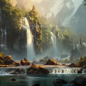 Virtual Video Call Background | Waterfall in the Forest | Image for ...