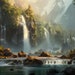 Virtual Video Call Background Waterfall in the Forest Image for Zoom ...