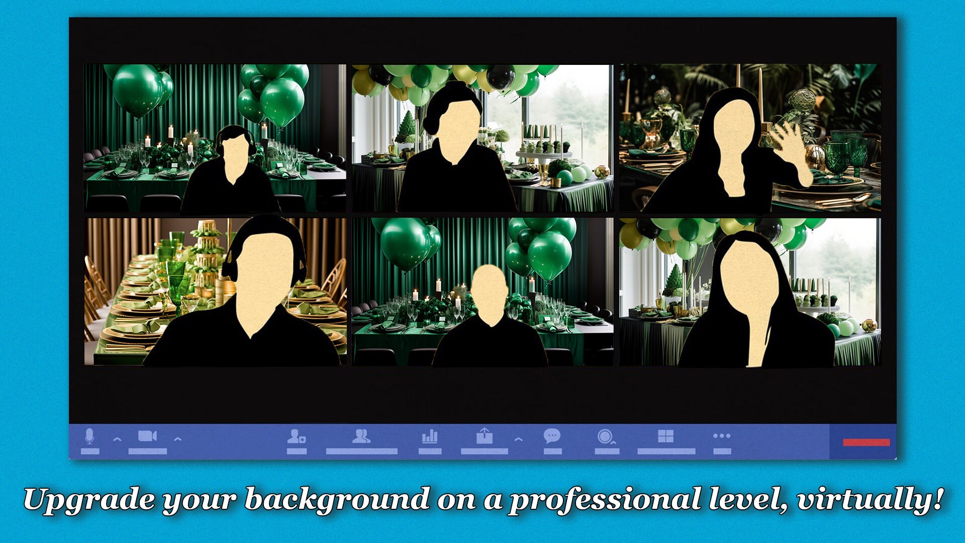 Virtual Video Call Background | Green Party Celebration | Image for ...