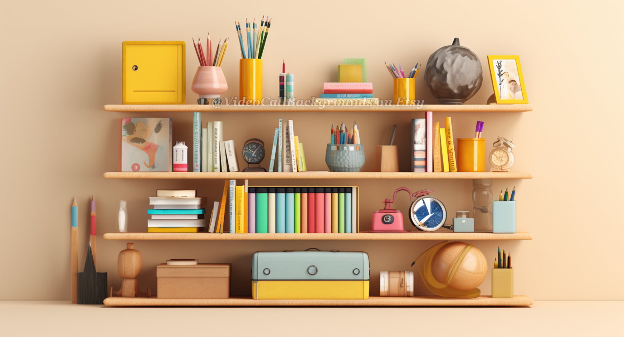 Virtual Video Call Background | Simple Modern Shelf | Image for Zoom ...