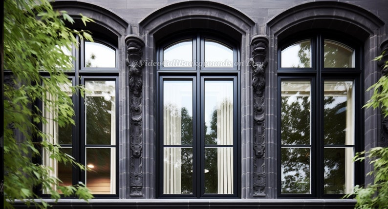 Virtual Video Call Background | Luxury Black Windows | Image for Zoom ...
