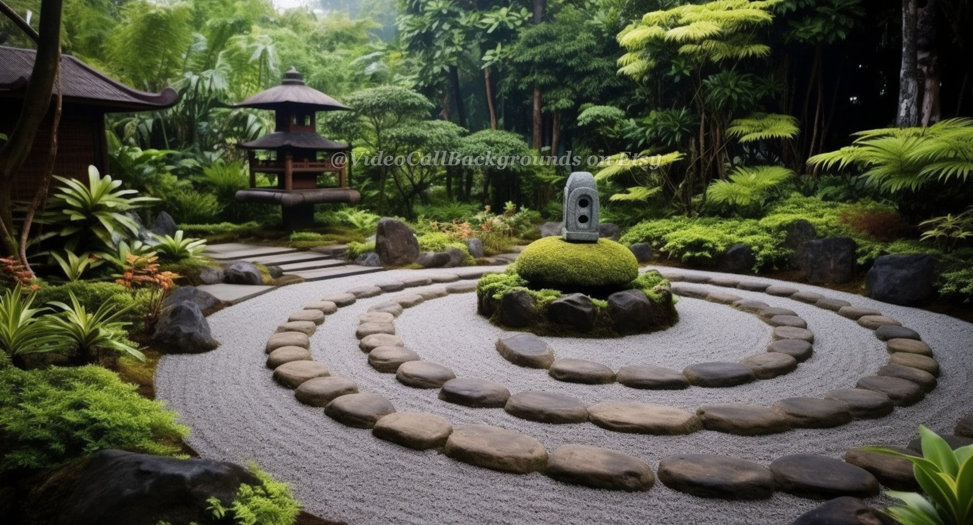 Virtual Video Call Background | Zen Garden | Image for Zoom, Video ...