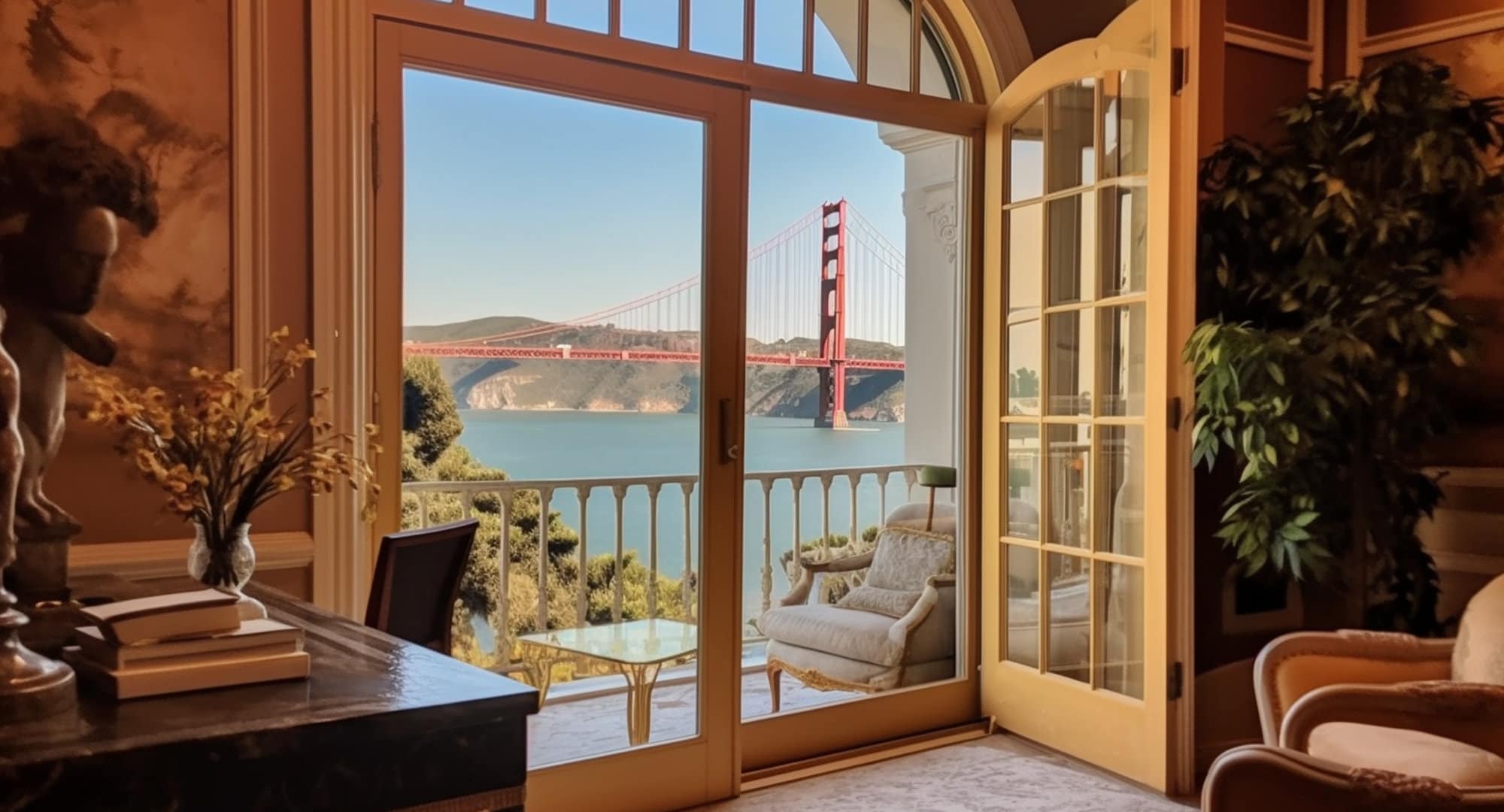 Virtual Video Call Background | Window With Golden Gate Bridge View ...