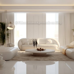 Virtual Video Call Background | Luxury White Living Room | Image for ...