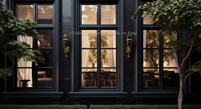 Virtual Video Call Background | Luxury Black Windows | Image for Zoom ...