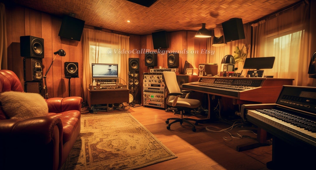 Virtual Video Call Background | Old Fashioned Recording Studio | Image ...