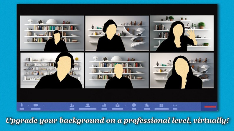 Virtual Video Call Background | Professional White Shelf | Image for ...