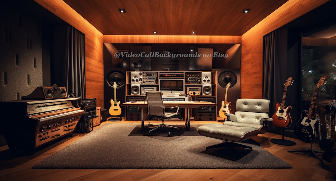 Virtual Video Call Background | Modern Recording Studio | Image for ...