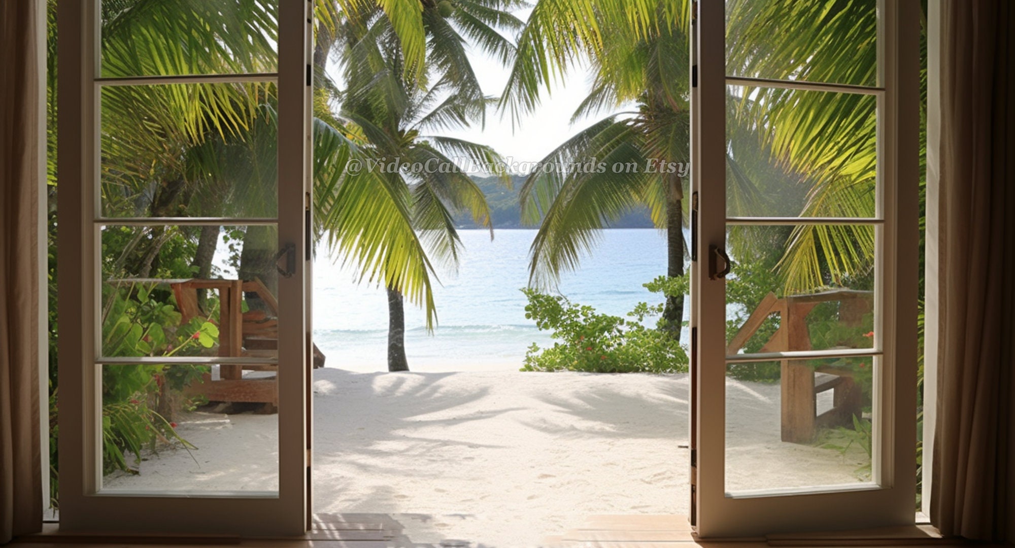 Virtual Video Call Background | Tropical Beach House | Image for Zoom ...