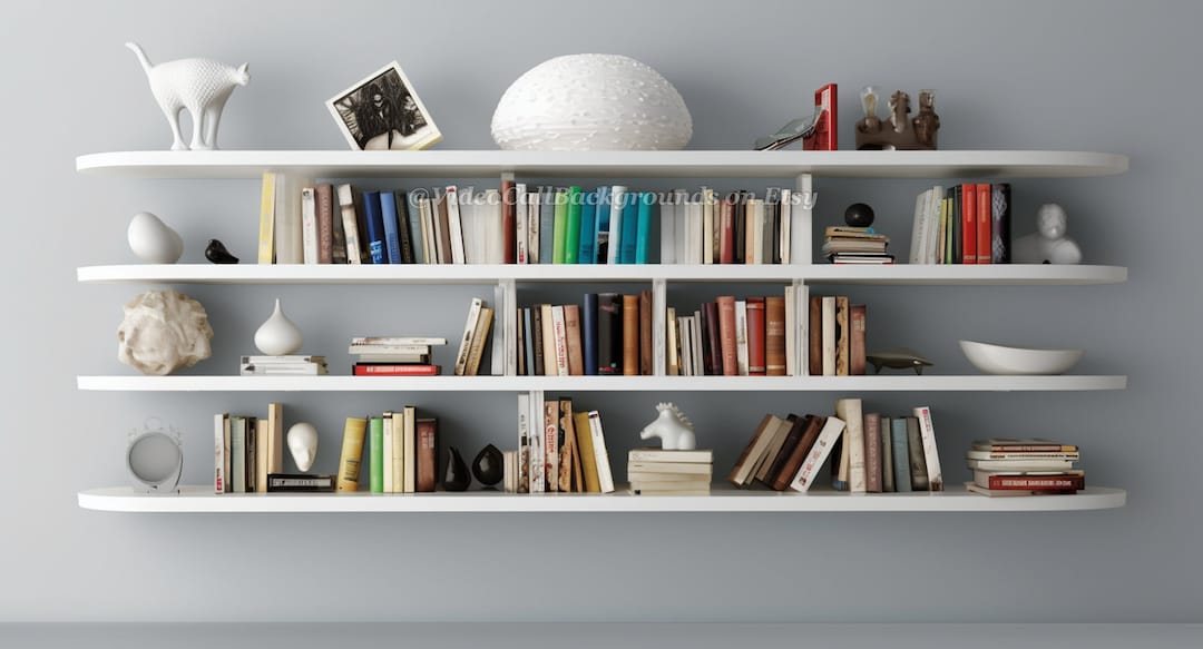 Virtual Video Call Background | Professional White Shelf | Image for ...