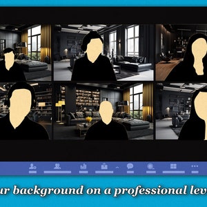 Virtual Video Call Background | Modern Black Living Room | Image for ...