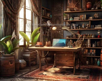 Virtual Video Call Background Professional Black Shelf Image for Zoom ...