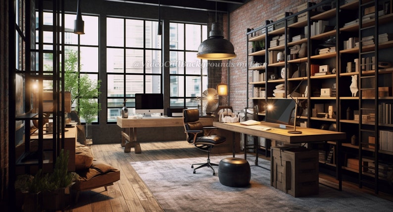 Virtual Video Call Background | Modern Industrial Offices | Image for ...