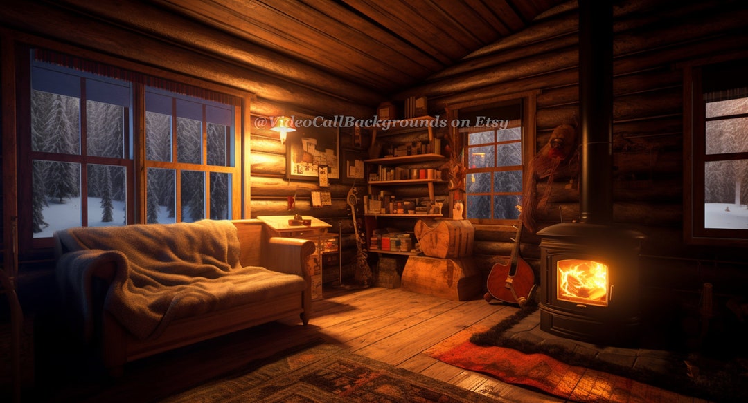 Virtual Video Call Background | Cozy Wooden Cabin | Image for Zoom ...