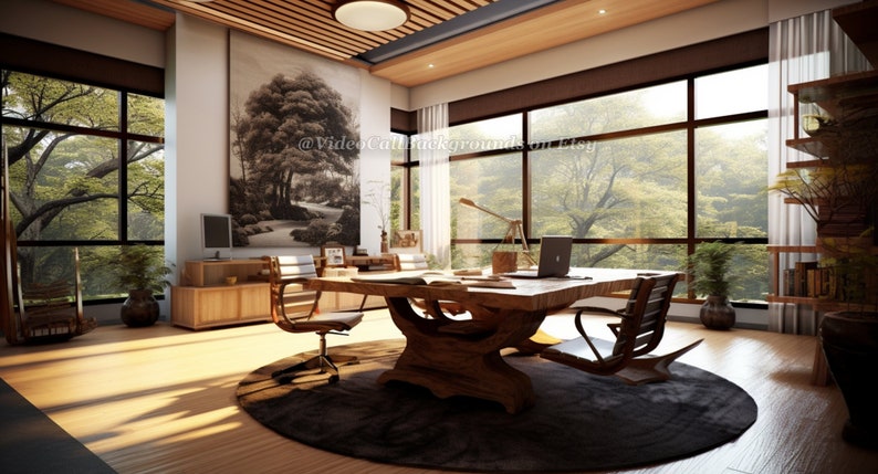 Virtual Video Call Background | Zen Offices | Image for Zoom, Video ...