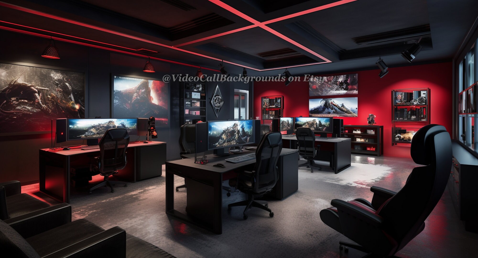 Virtual Video Call Background | Professional Gaming Offices | Image for ...