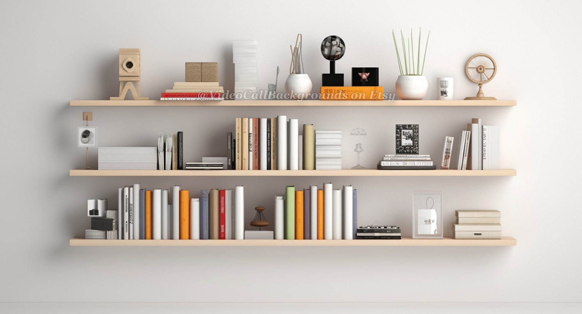 Virtual Video Call Background | Simple Modern Shelf | Image for Zoom ...