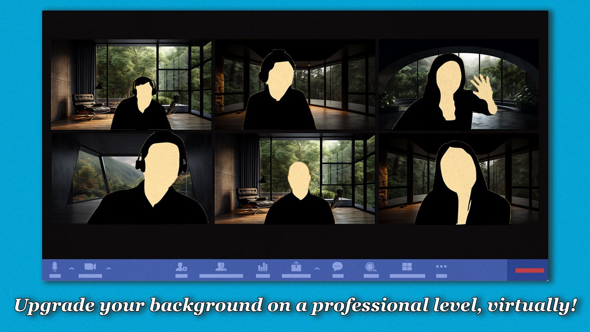 Virtual Video Call Background | Modern Black Window | Image for Zoom ...