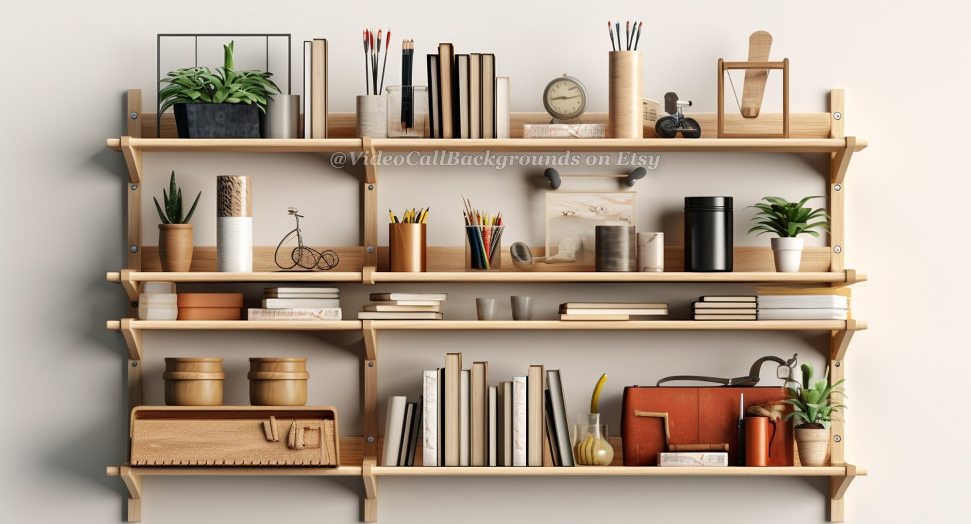 Virtual Video Call Background | Simple Modern Shelf | Image for Zoom ...