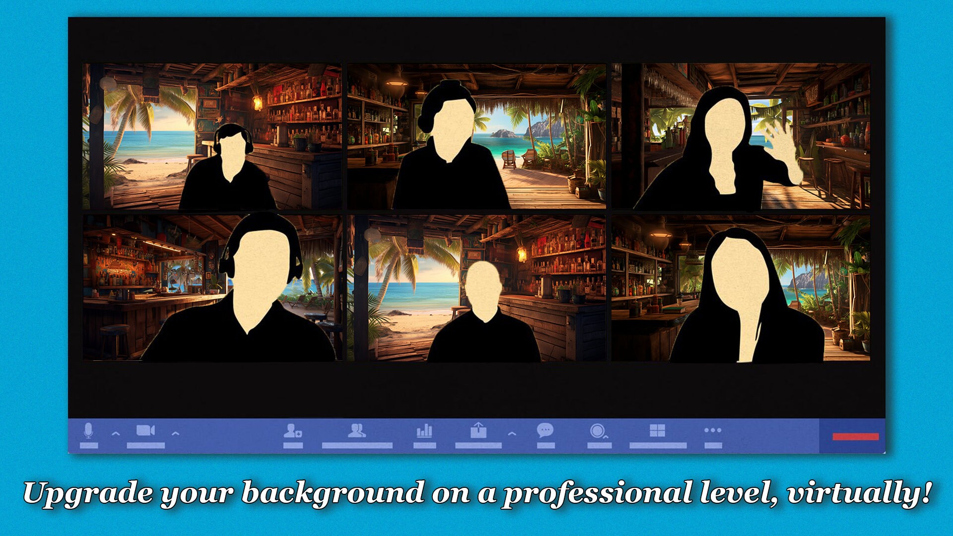 Virtual Video Call Background | Tropical Beach Bar Shack | Image for ...