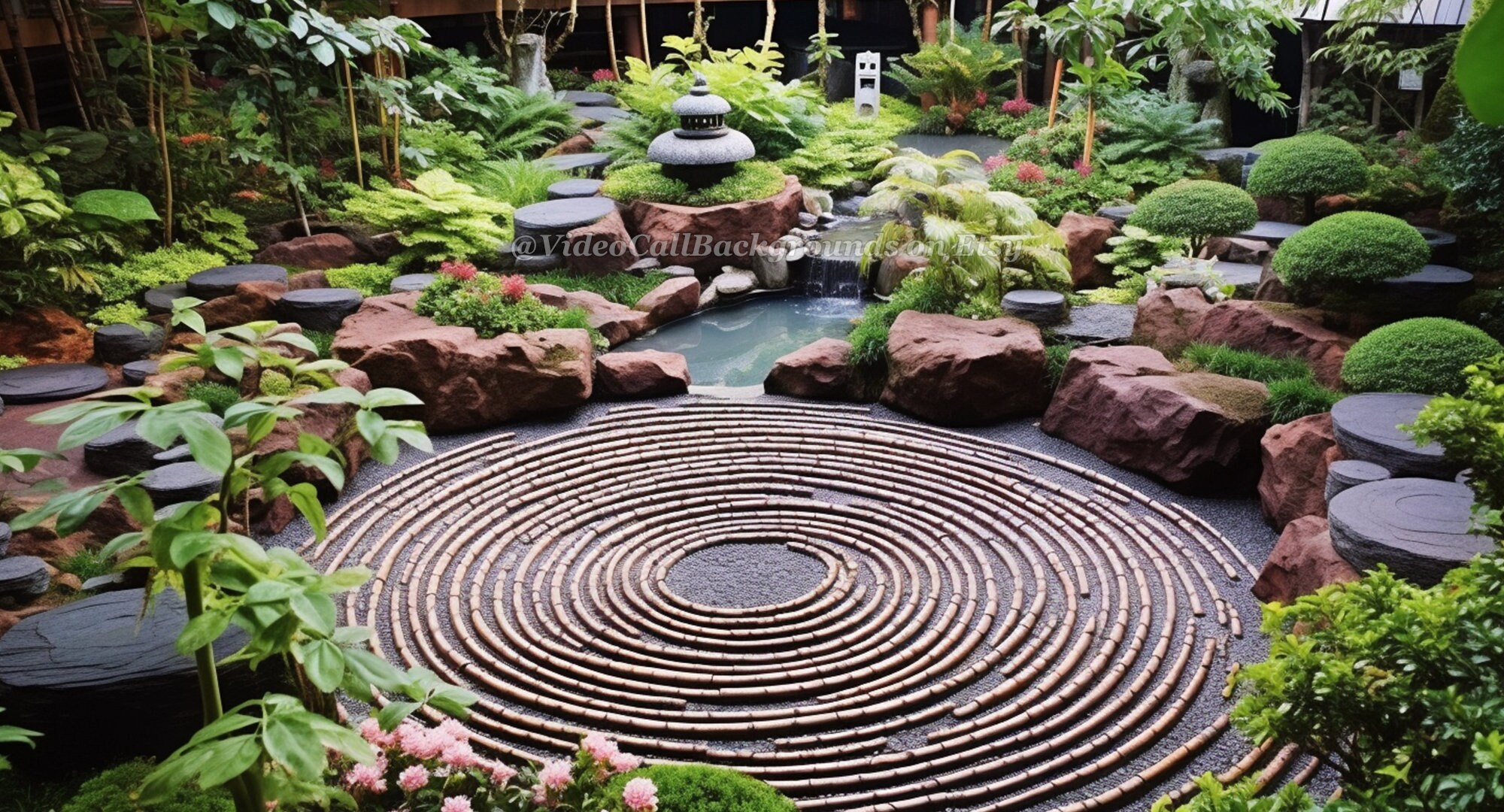 Virtual Video Call Background | Zen Garden | Image for Zoom, Video ...