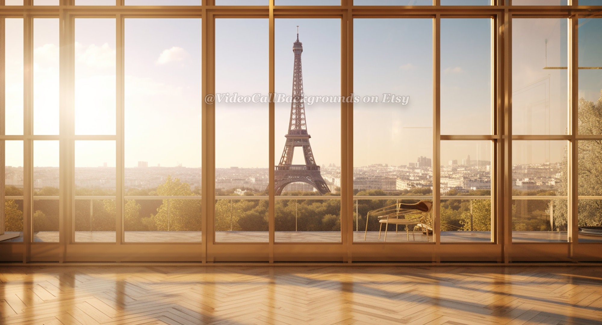 Virtual Video Call Background | Window With Eiffel Tower View | Image ...