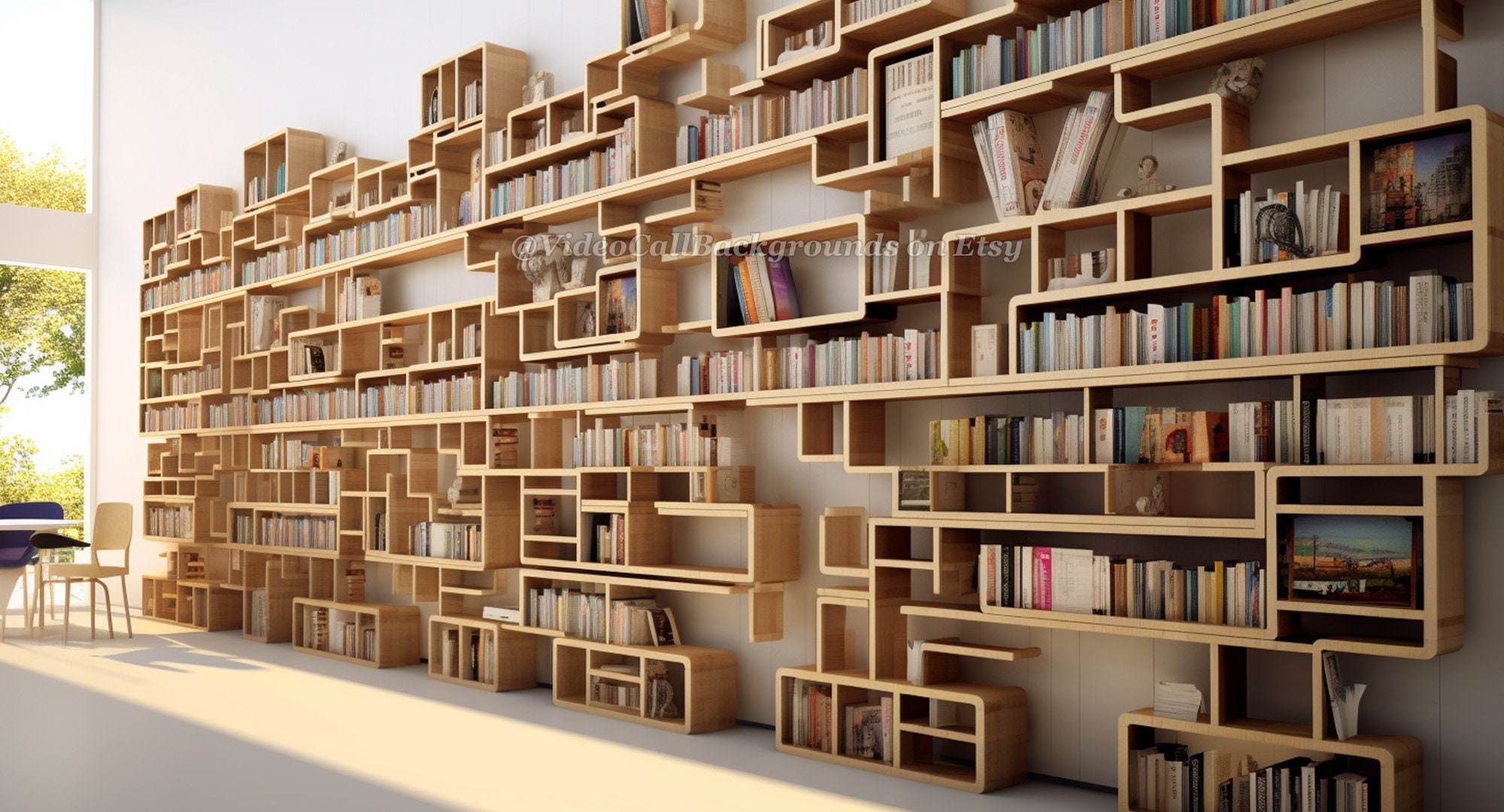 Virtual Video Call Background | Modern Public Library | Image for Zoom ...