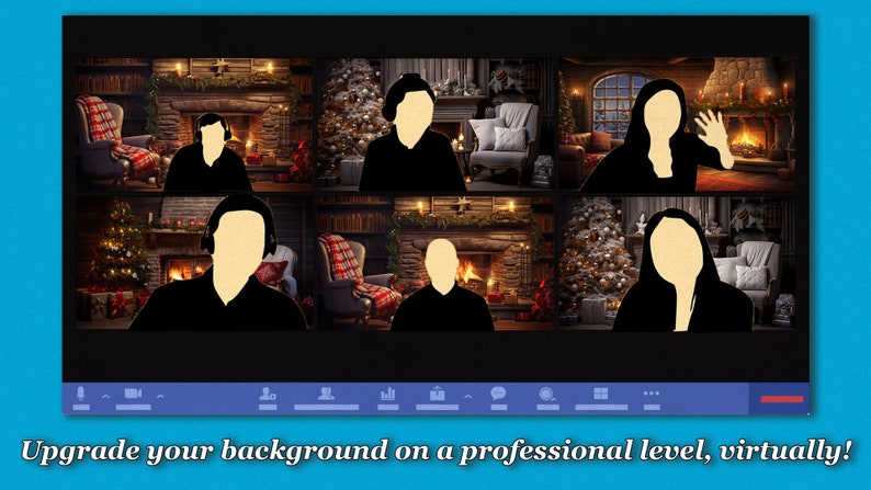 Virtual Video Call Background | Cozy Christmas Fireplace | Image for ...