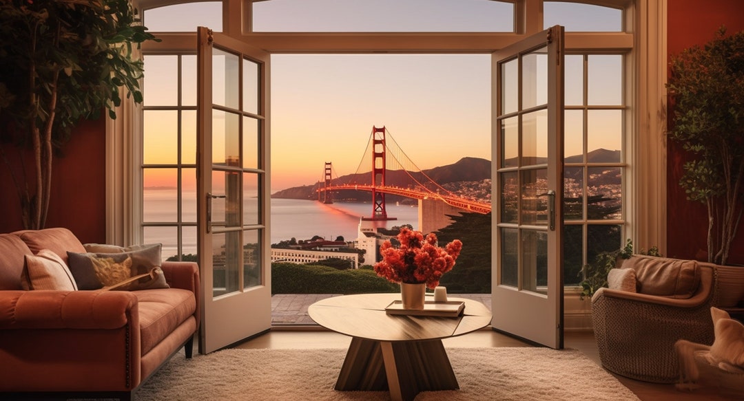 Virtual Video Call Background | Window With Golden Gate Bridge View ...