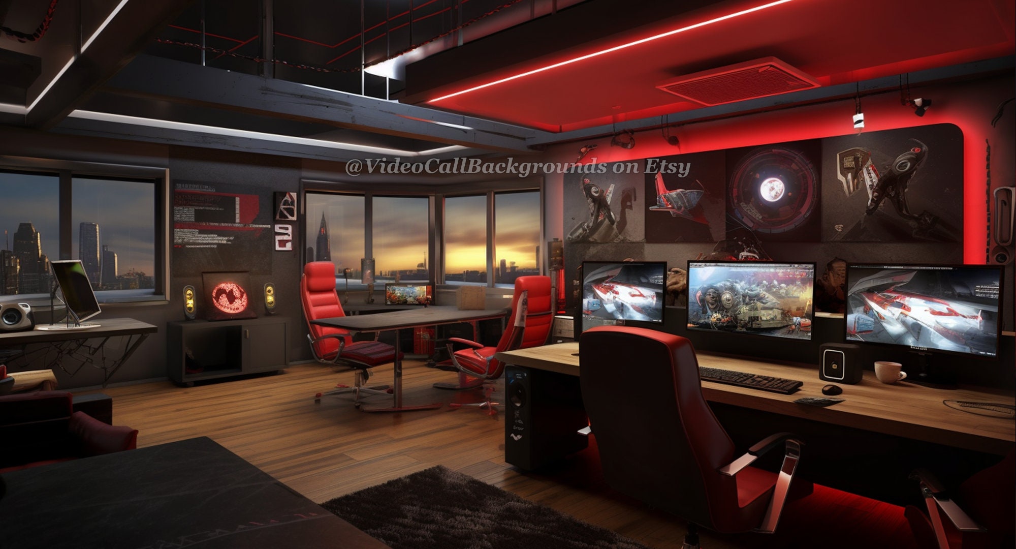 Virtual Video Call Background | Professional Gaming Offices | Image for ...