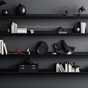 Virtual Video Call Background | Professional Black Shelf | Image for ...