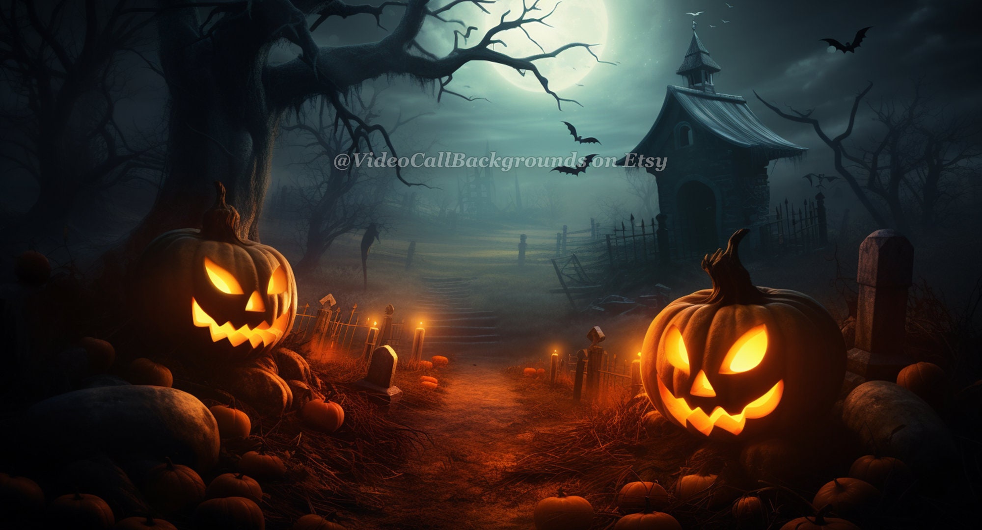 Virtual Video Call Background | Spooky Halloween Background | Image for ...