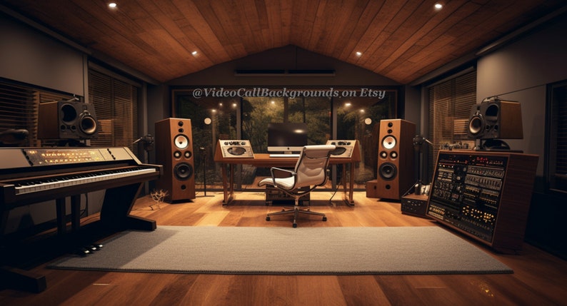 Virtual Video Call Background | Modern Recording Studio | Image for ...