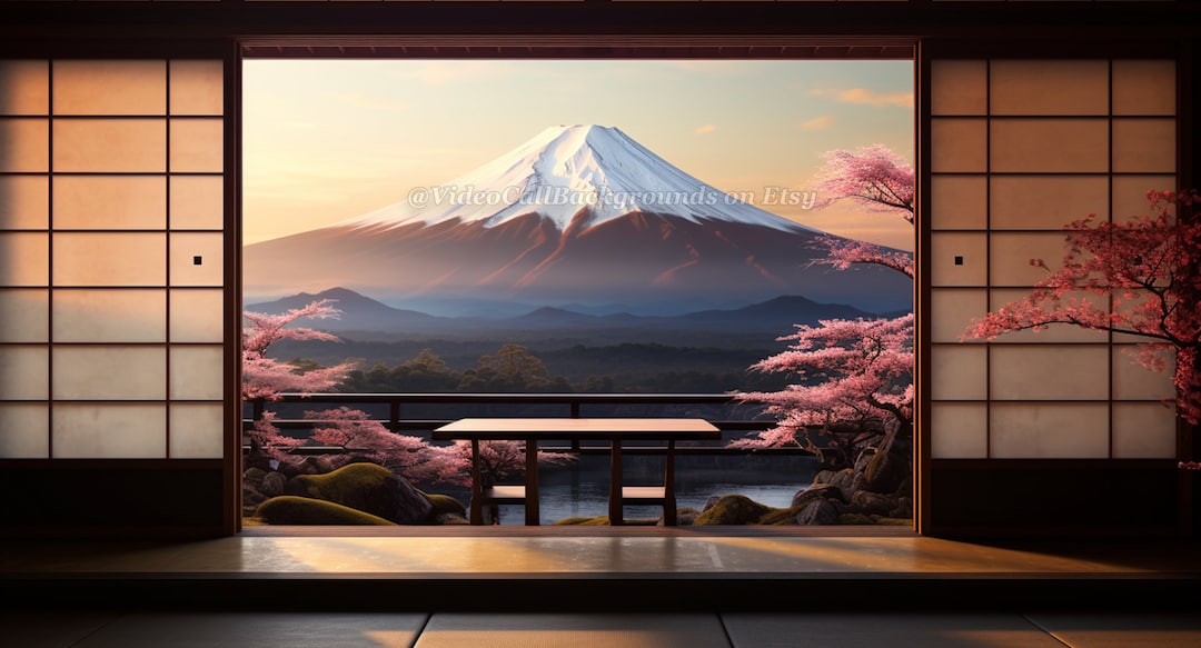 Virtual Video Call Background | Window With Mount Fuji View | Image for ...