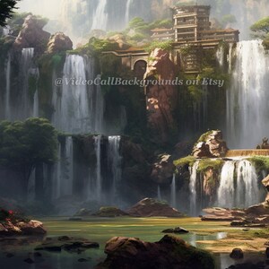 Virtual Video Call Background | Waterfall in the Forest | Image for ...
