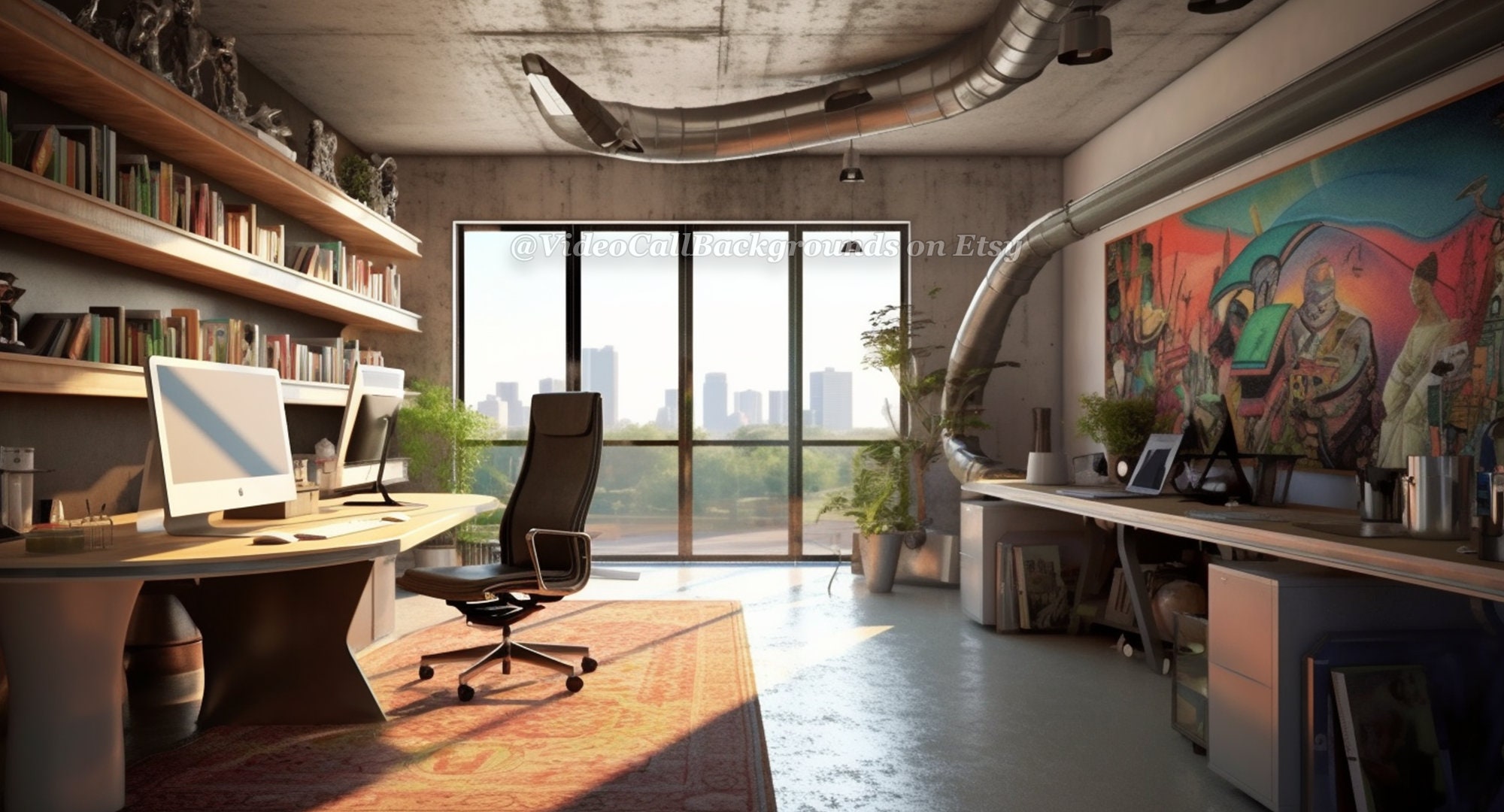 Virtual Video Call Background | Modern Artistic Offices | Image for ...
