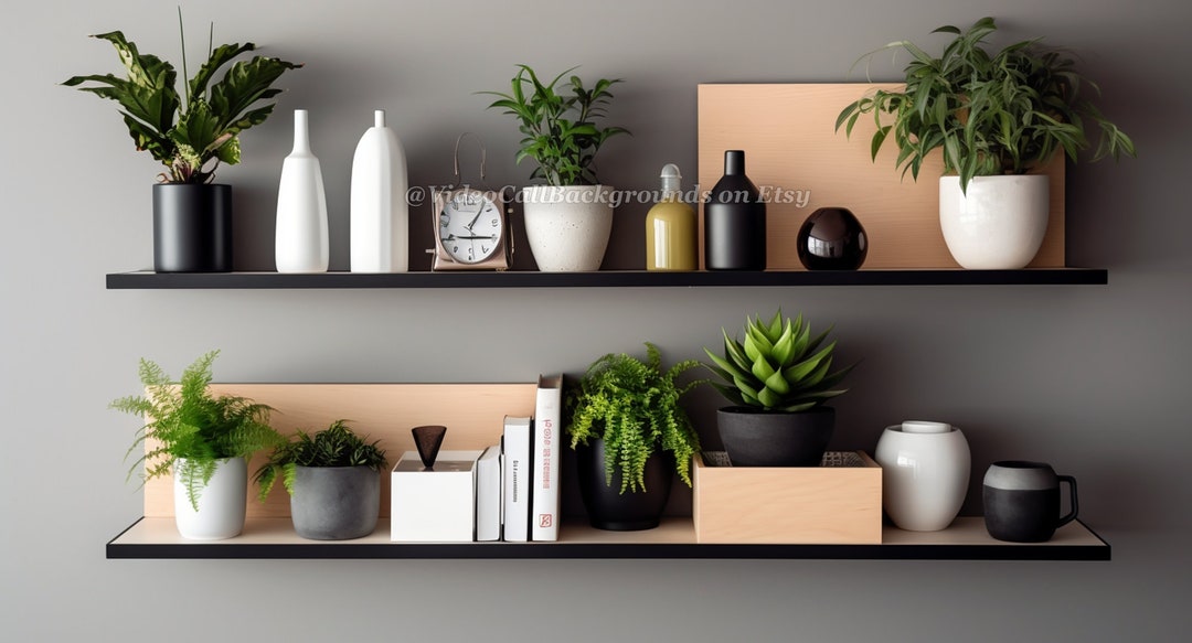 Virtual Video Call Background | Simple Professional Shelf | Image for ...