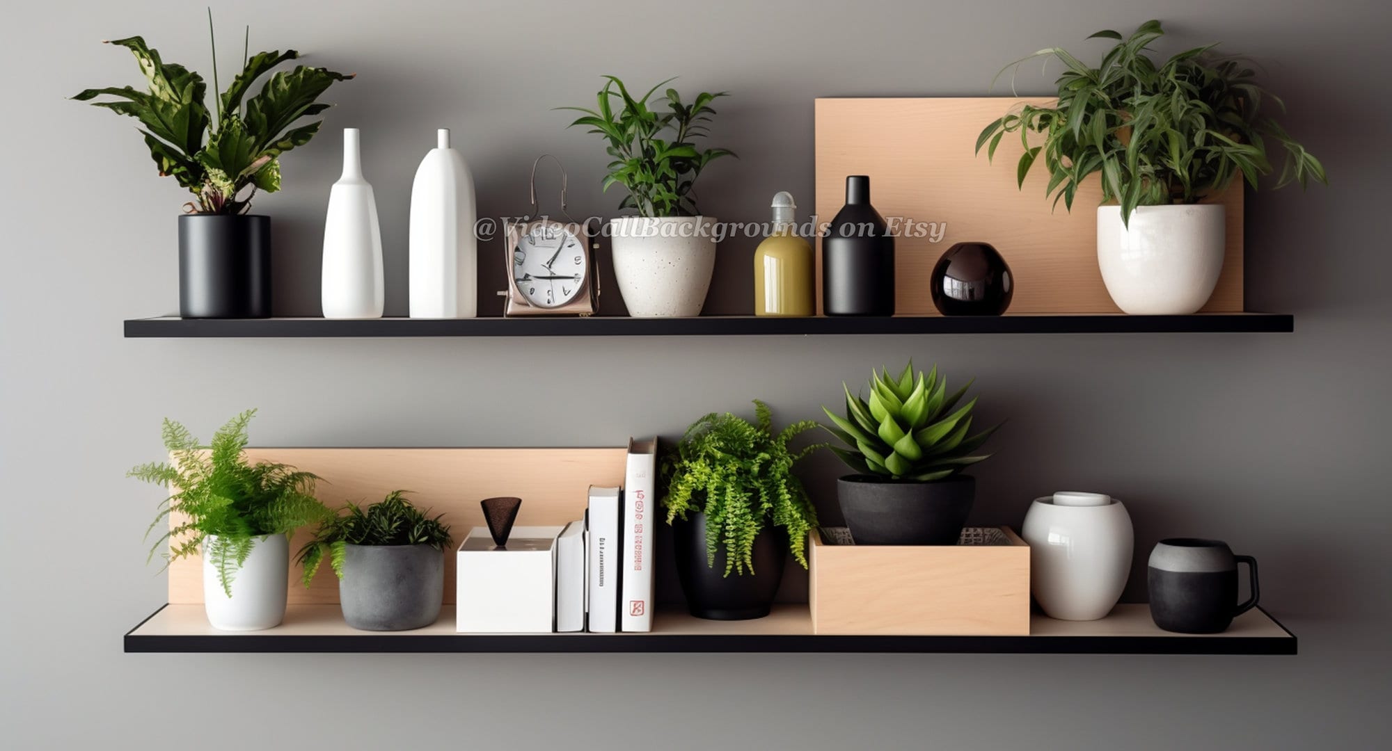 Virtual Video Call Background | Simple Professional Shelf | Image for ...