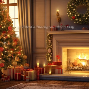 Virtual Video Call Background | Christmas Living Room | Image for Zoom ...
