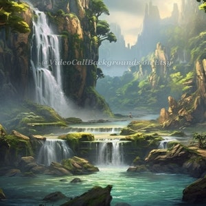 Virtual Video Call Background | Waterfall in the Forest | Image for ...