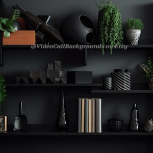Virtual Video Call Background | Professional Black Shelf | Image for ...