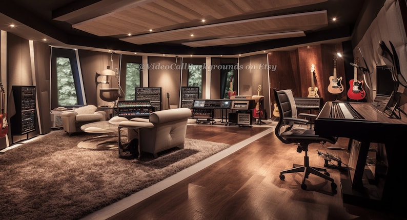 Virtual Video Call Background | Modern Recording Studio | Image for ...