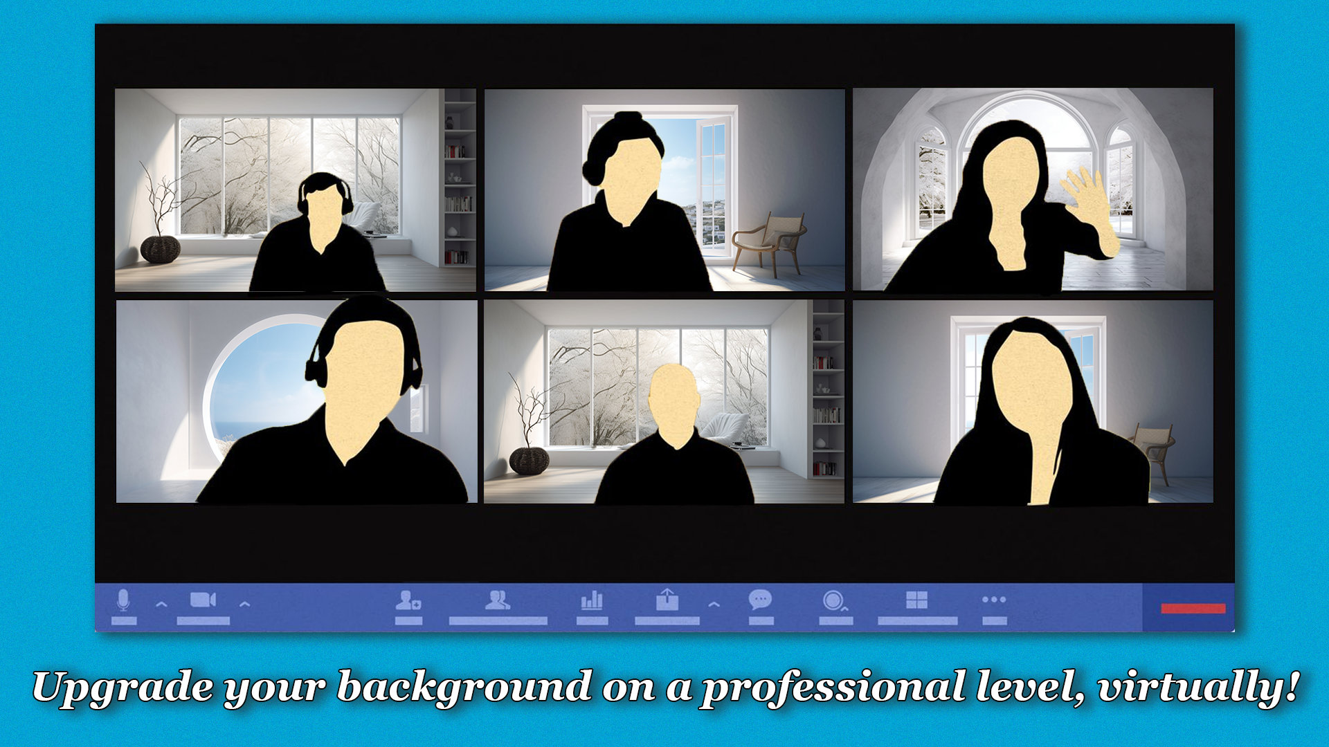 Virtual Video Call Background Modern White Window Image for Zoom, Video ...