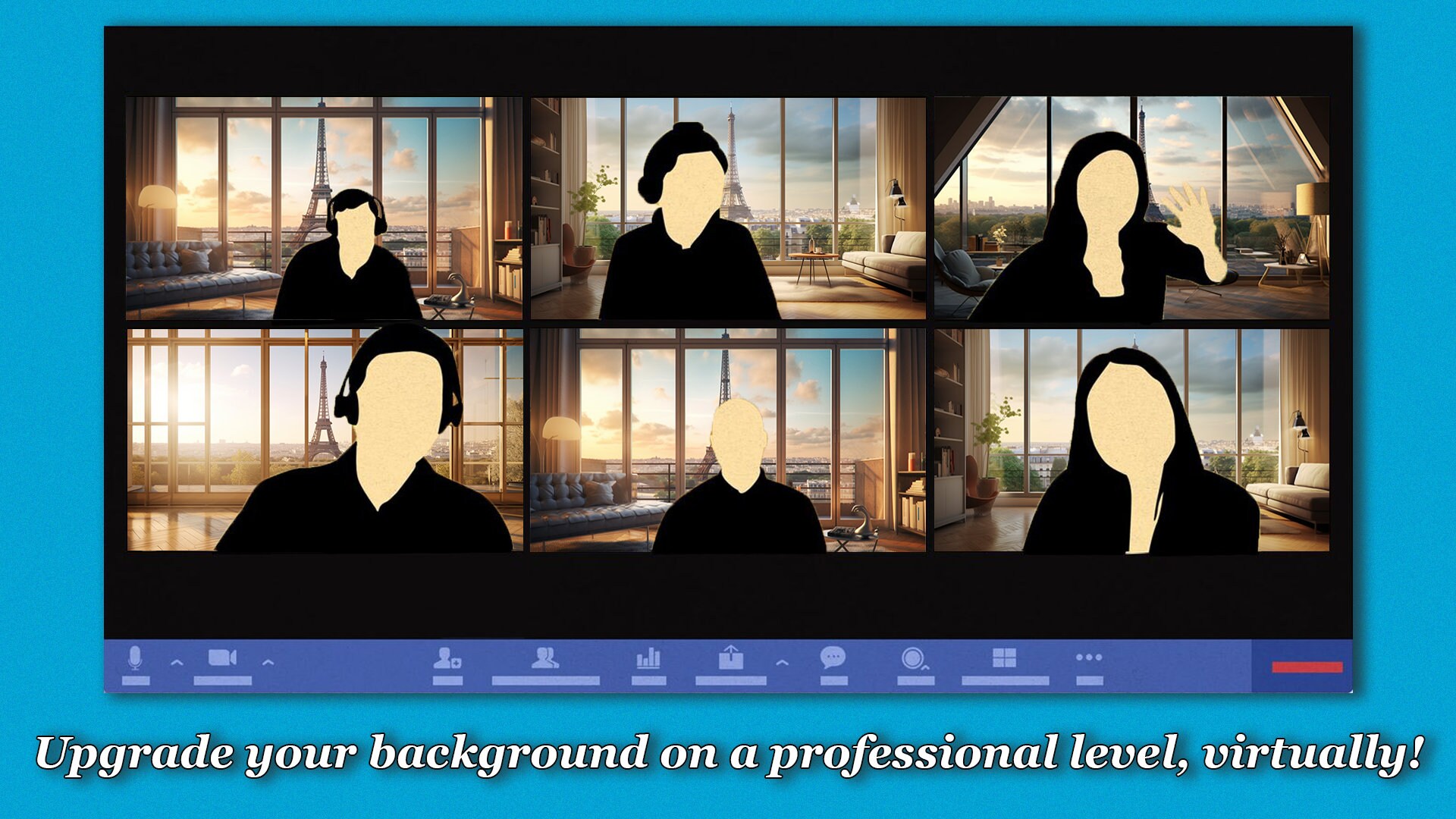 Virtual Video Call Background | Window With Eiffel Tower View | Image ...