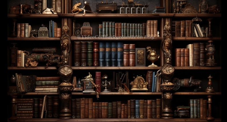 Virtual Video Call Background | Old Fashioned Library | Image for Zoom ...