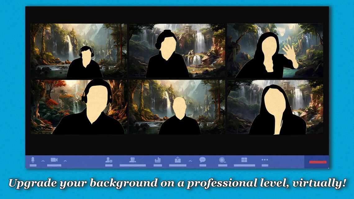 Virtual Video Call Background Waterfall in the Forest Image for Zoom ...