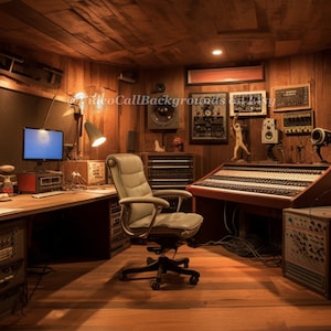 Virtual Video Call Background | Old Fashioned Recording Studio | Image ...
