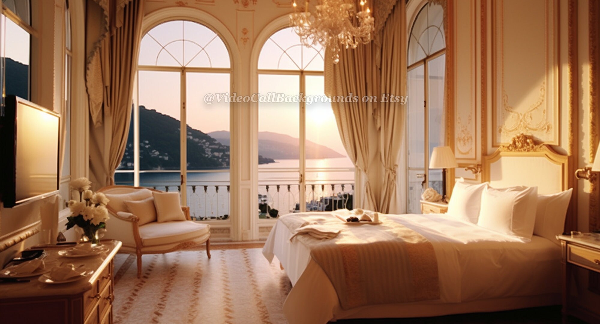 Virtual Video Call Background 5 Star Italian Hotel Room Image for Zoom ...